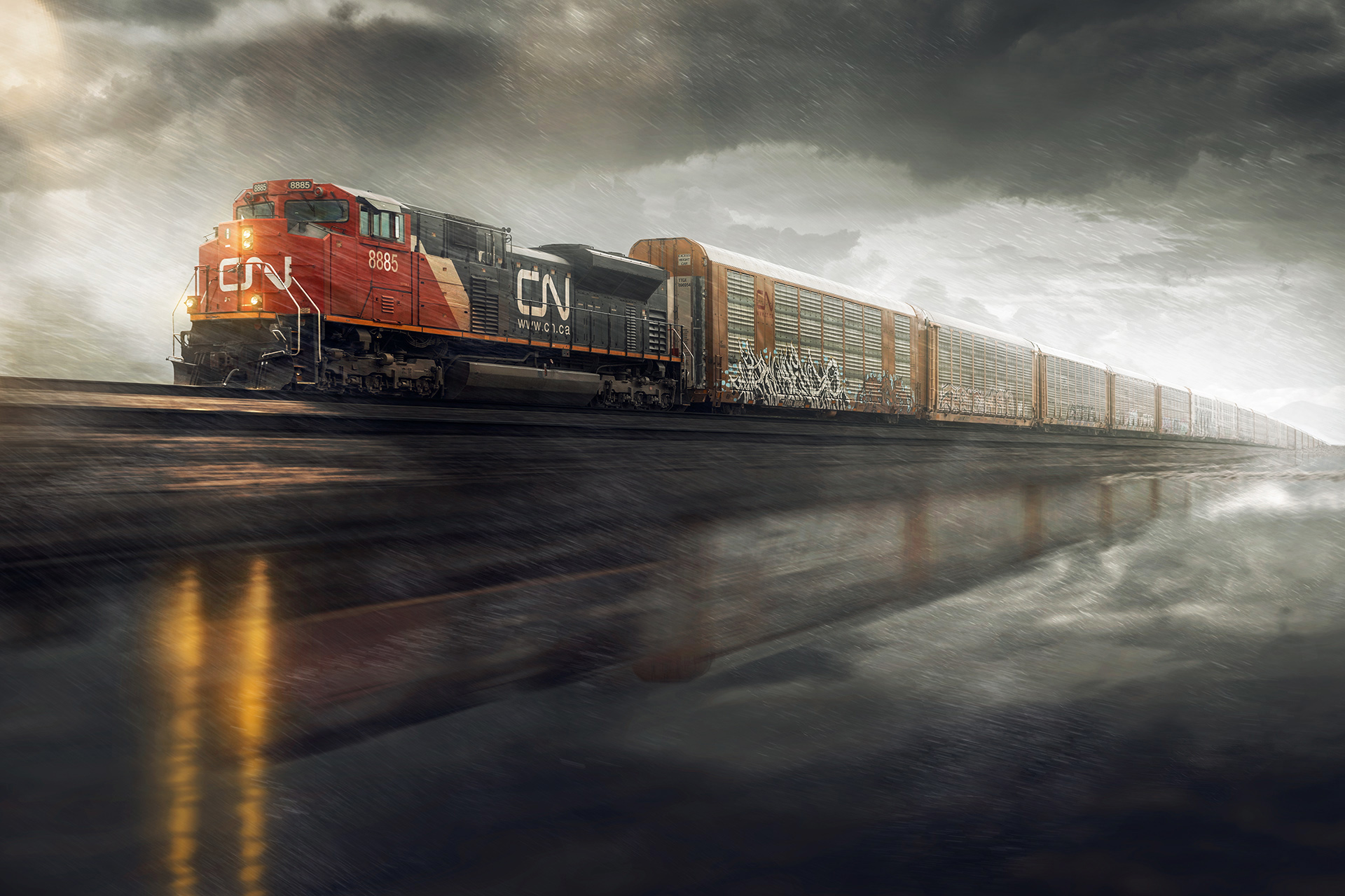 Freight Train Desktop Background Wallpaper Rails, Train, Cars,